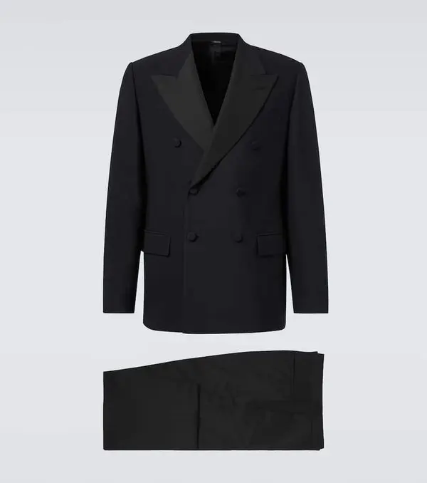 Loro Piana Double-breasted Wool And Silk Suit