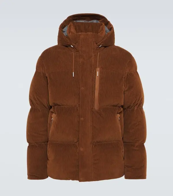 Zegna Cotton And Cashmere Corduroy Down Jacket