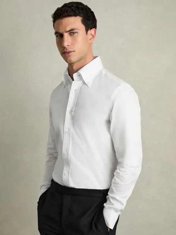 REISS Allora Regular-fit Cotton Button-down Shirt - White