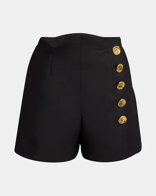Givenchy Scalloped Waistband Sailor Shorts - Black