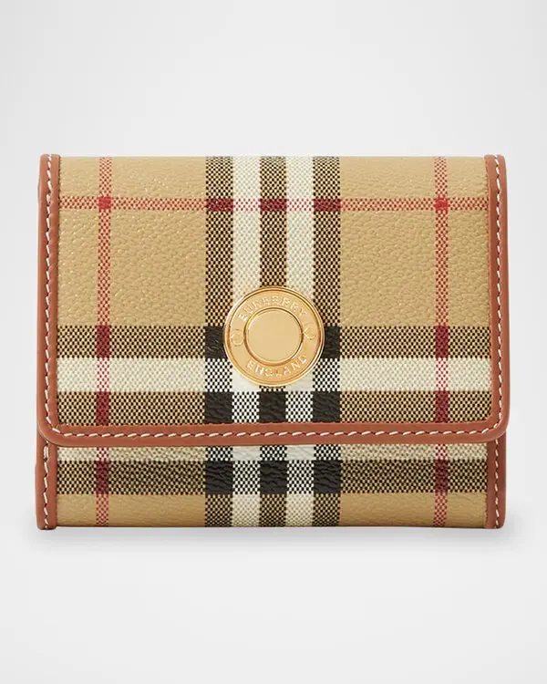 Burberry Lancaster Check Folding Wallet - Archive Beige