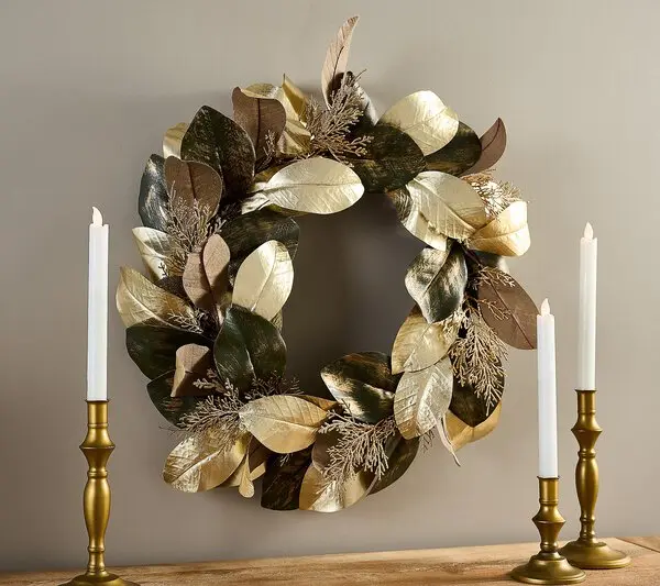 LAUREN MCBRIDE As Is 23' Magnolia Leaf Holiday Wreath By
