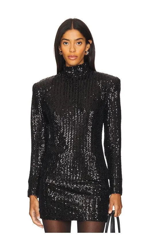 ANINE BING Josephine Top - Black Sequin