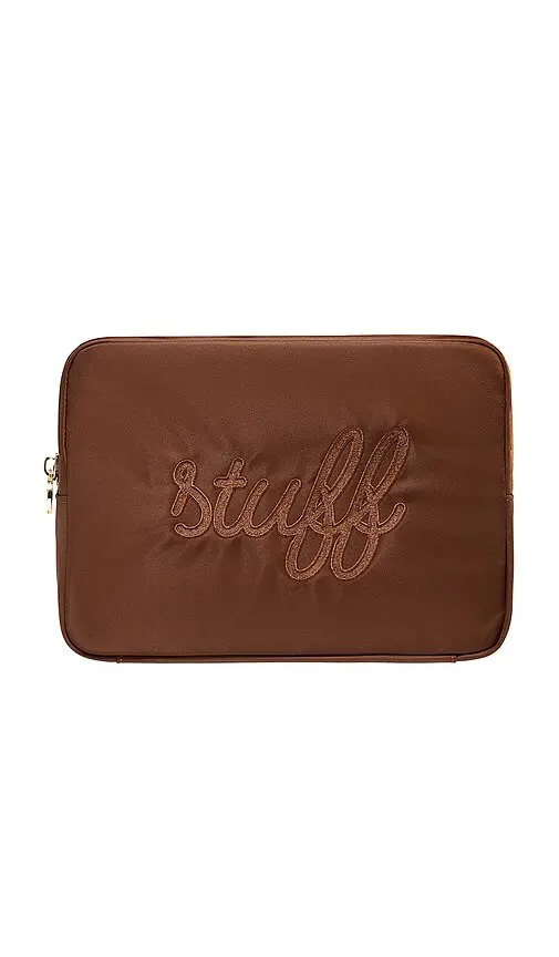 Stoney Clover Lane Embroidered Large Pouch - Espresso