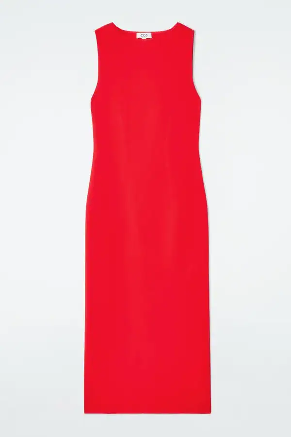 Corset-detail Maxi Dress - Red