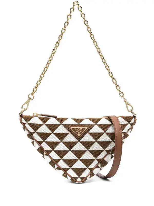 Prada Symbole Logo-plaque Mini Bag - Brown | Editorialist