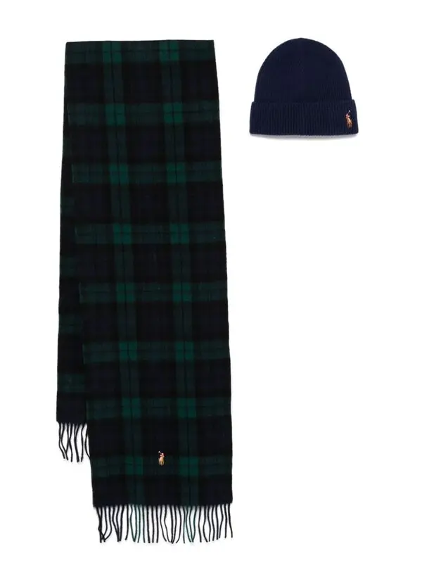 Ralph Lauren Scarf And Beanie Set - Blue