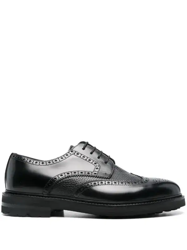 Henderson Baracco Laser-Cut Oxford Shoes Black 10% Off