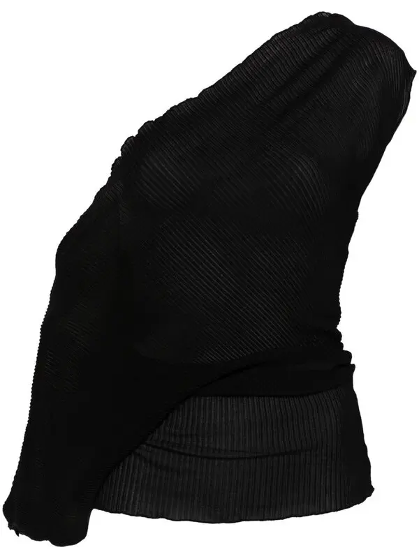 JADE CROPPER Plissé-effect Top