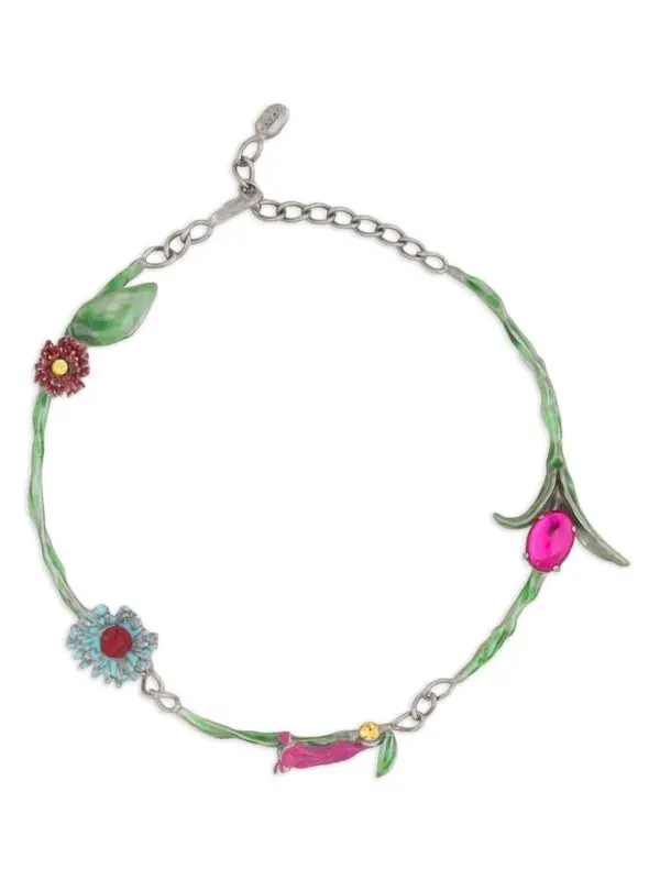 Marni Floral Motif Necklace - Silver