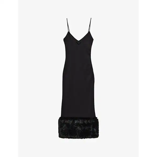 prada stretch jersey dress V-Neck Sleeveless Stretch-Jersey Midi - Black base_colour_Black