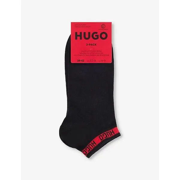 Hugo Boss Logo-trim Stretch-cotton Ankle Socks