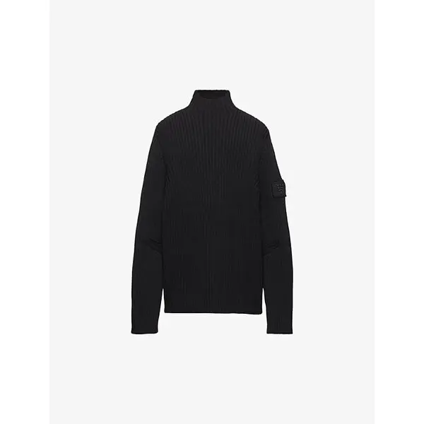 Prada Turtleneck Ribbed Wool Knitted Jumper
