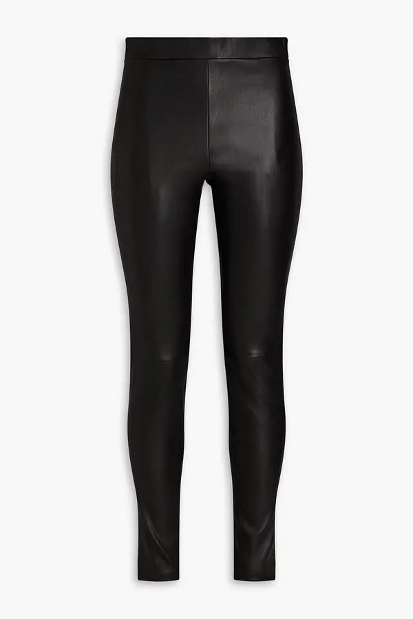 Theory Bristol Leather Leggings - Black