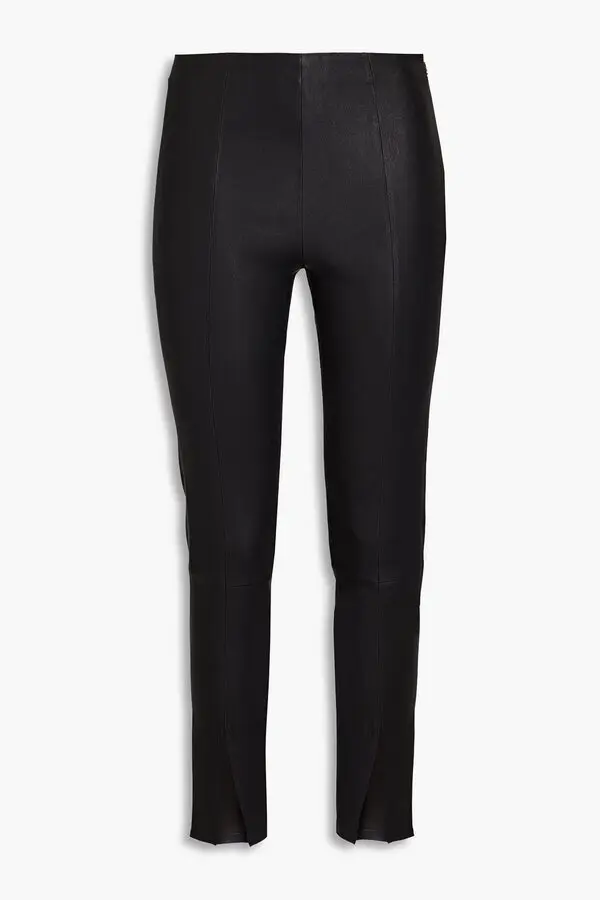 Theory Cropped Leather Leggings