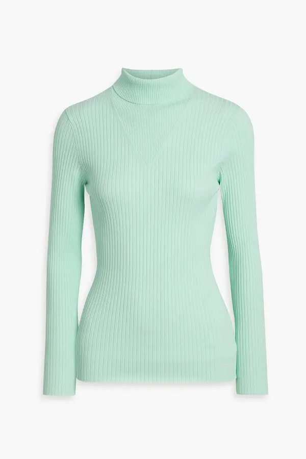 Aztech Mountain El Paradiso Ribbed-knit Turtleneck Sweater - Mint