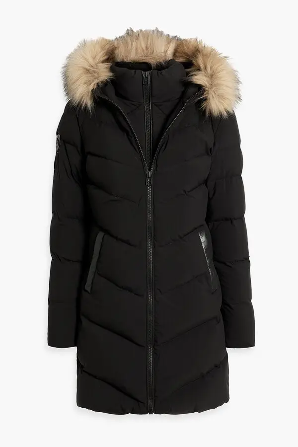 Rudsak Quilted Shell Down Coat With Plush Trims