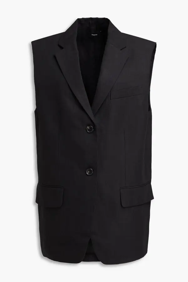 Theory Linen Vest - Black