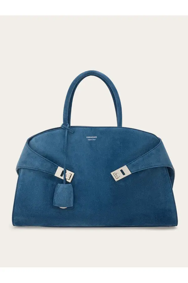 FERRAGAMO Hug Top Handle Bag - Blue