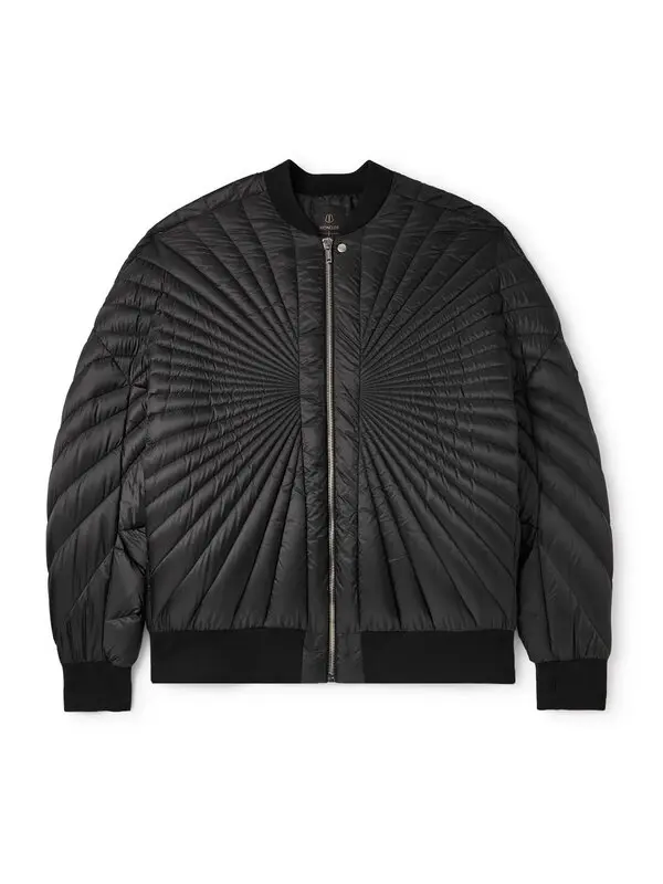 Rick Owens Moncler Oversized Padded Quilted Shell Bomber Jacket - Black