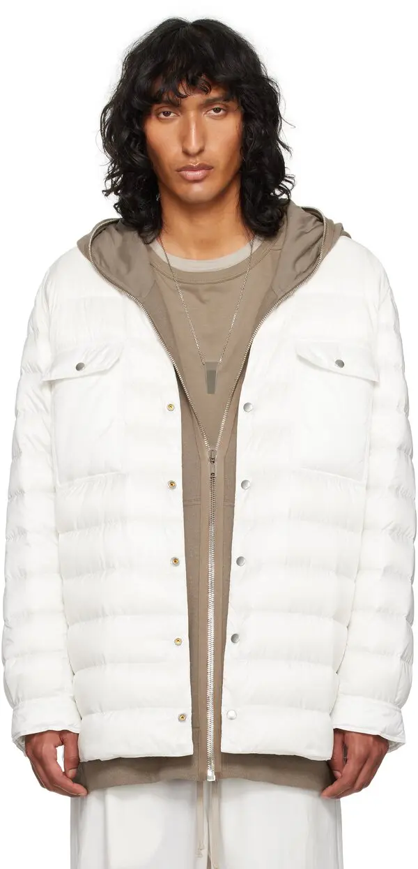 Rick Owens Moncler + Off-White Outershirt Jacket - 41 Milk 