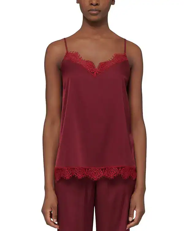 Simone Perele Satin Secrets Top In Spinel Red 70% Off Editorialist