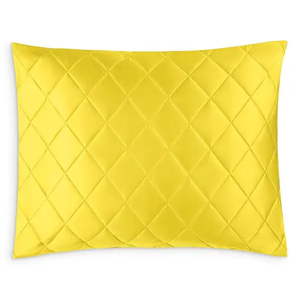MATOUK Nocturne Sateen Quilted King Sham - Lemon