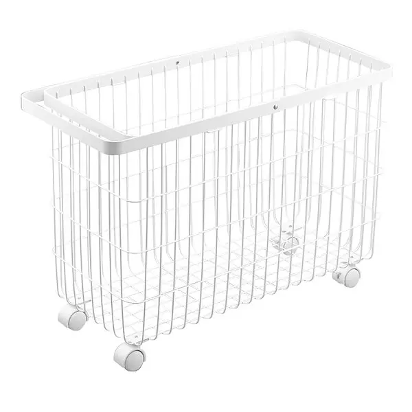 YAMAZAKI Rolling Wire Basket - White