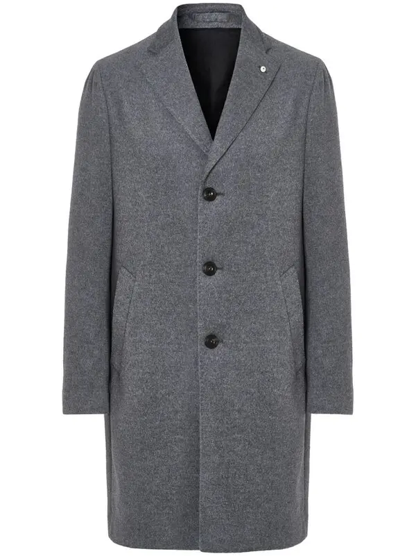 LUIGI BIANCHI MANTOVA Single-breasted Coat - Grey