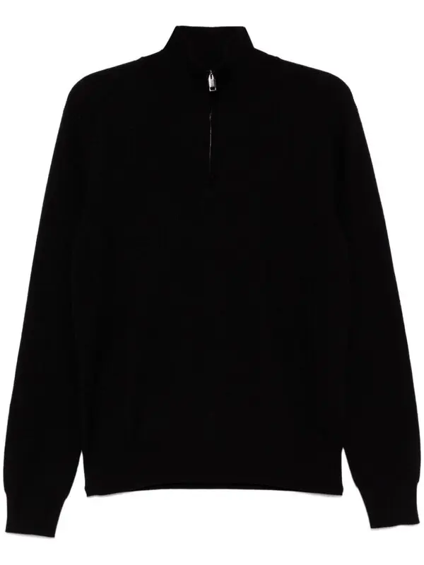 Brioni Half-zip Jumper - Black