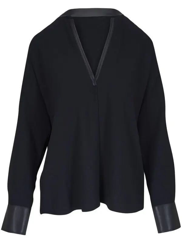 Vince Satin-trim Blouse