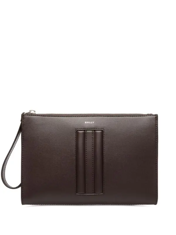 Bally Panel-detail Leather Clutch Bag - Brown
