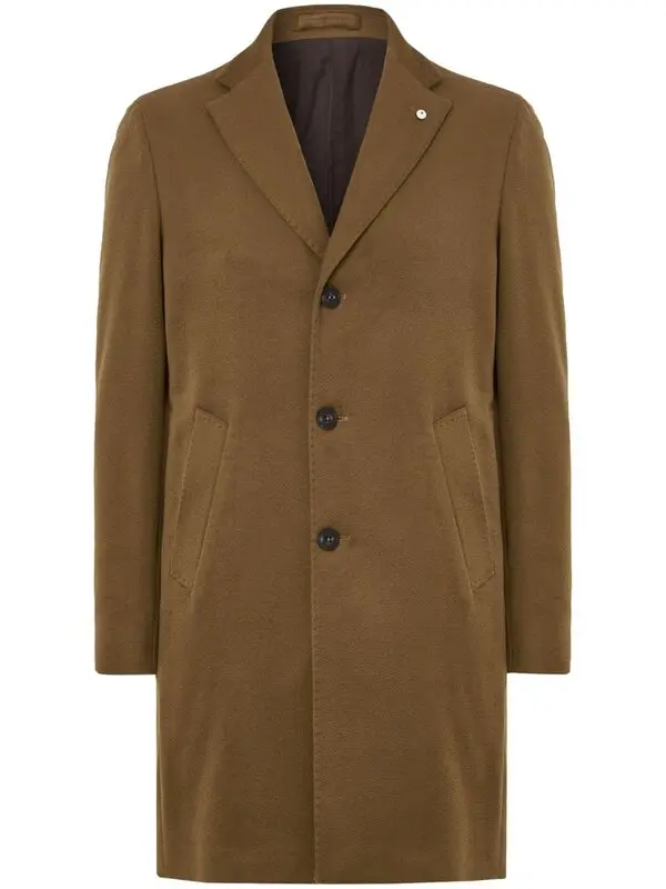 LUIGI BIANCHI MANTOVA Single-breasted Mid-length Coat - Brown
