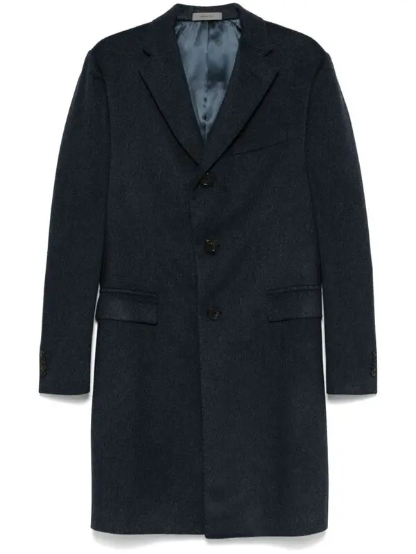 Corneliani Brushed-effect Mid-length Coat