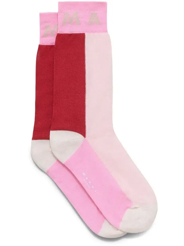 Marni Intarsia-knit Logo Socks