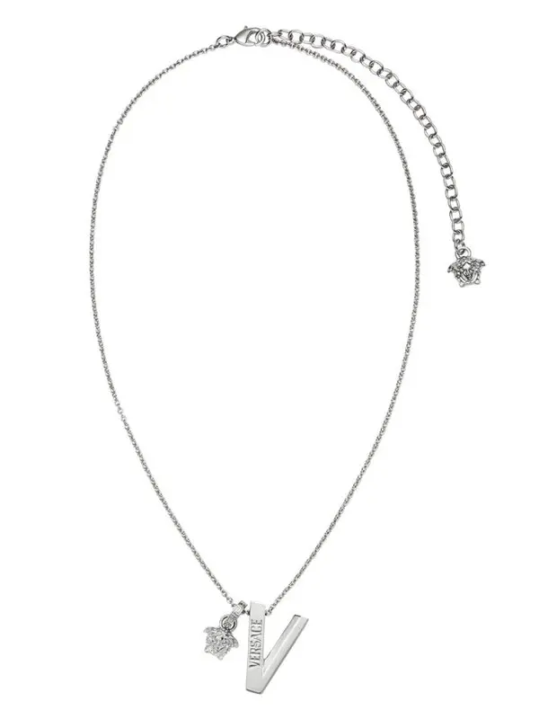 Versace V2025 Chain Necklace In Silver - 20% Off | Editorialist