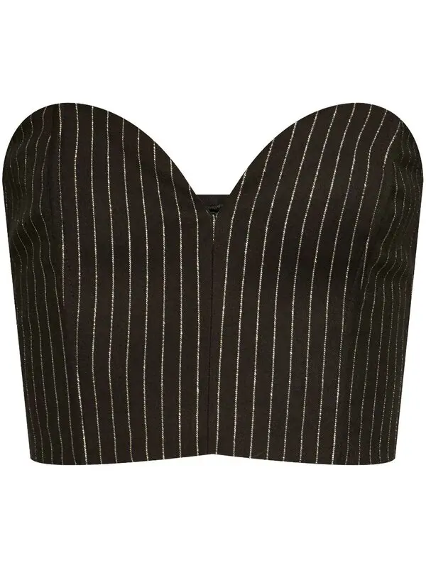 GESTUZ Pinstripe Lurex Crop Top