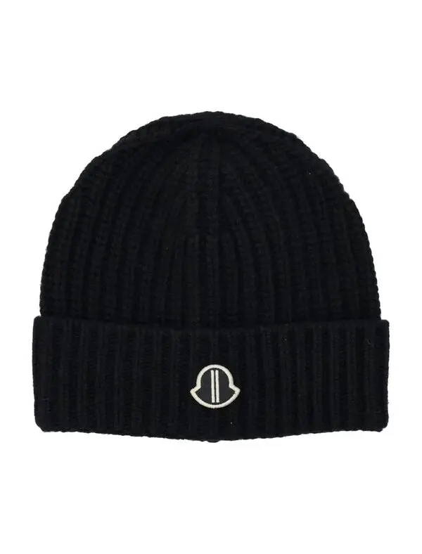 Moncler Ribbed Beanie In Black - 19% Off | Editorialist