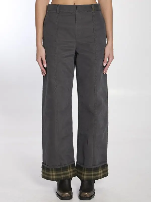 Burberry Cotton And Nylon Trousers