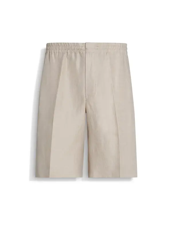 Zegna Oasi Lino Shorts - Light Beige