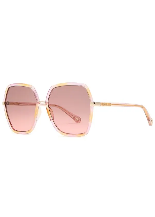 Chloé Oversized Square-frame Sunglasses - Pink