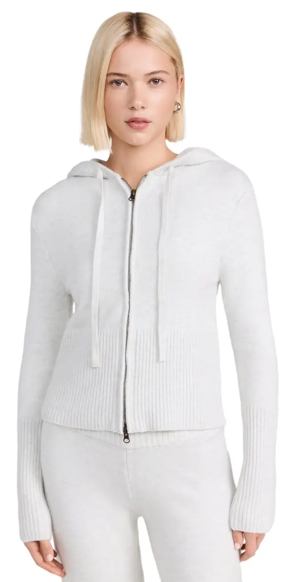 Honeydew Intimates Ribbed Zip-up Hoodie - Oatmeal
