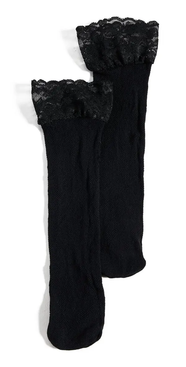 STEMS Floral Fishnet Socks - Black
