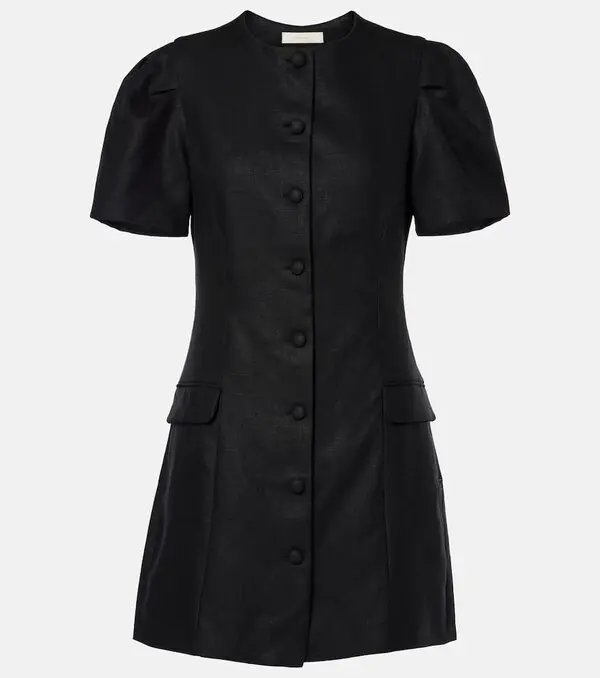 Faithfull The Brand Linen Mini Dress - Black