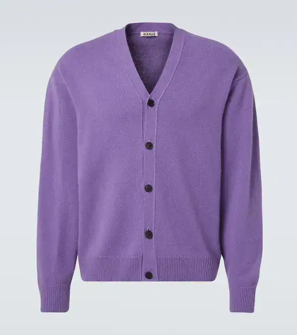 Auralee Baby Cashmere Knit Cardigan - Purple | Editorialist