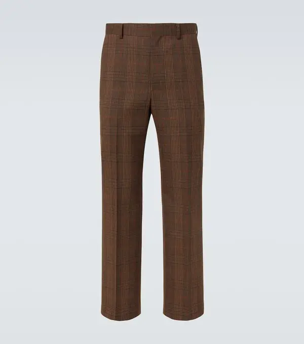 Auralee Prince Of Wales Check Wool Suit Pants