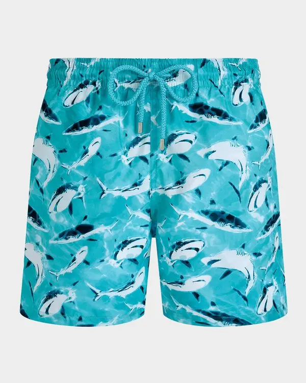 Vilebrequin Shark-print Swim Shorts - Spry Lagoo