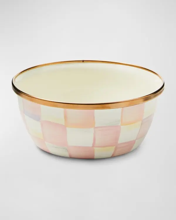 MACKENZIE-CHILDS Rosy Check Enamel Pinch Bowl