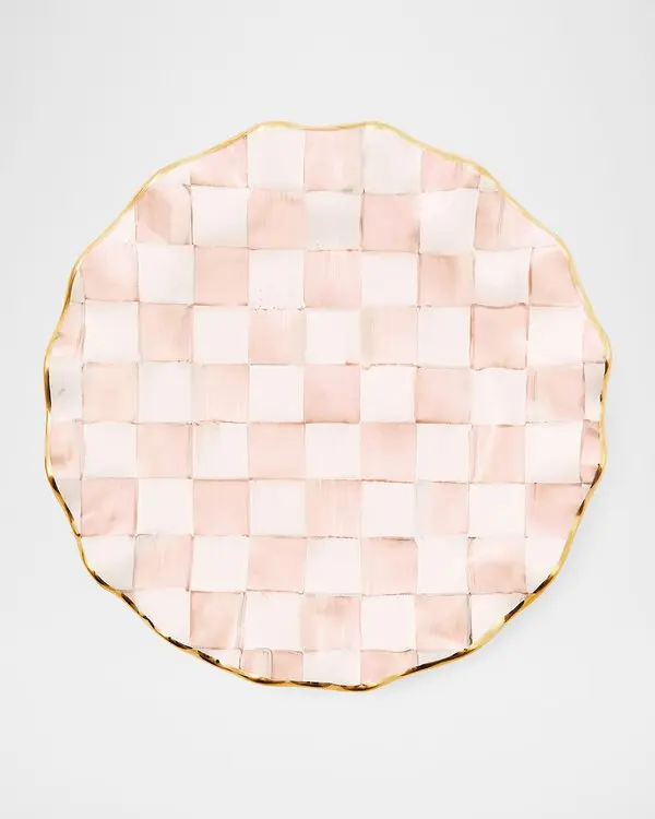 MACKENZIE-CHILDS Rosy Check Ceramic Fluted Dinner Plate - One-color