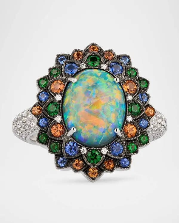 ROBERT ERICH 18k White Gold Opal And Multi-stone Ring
